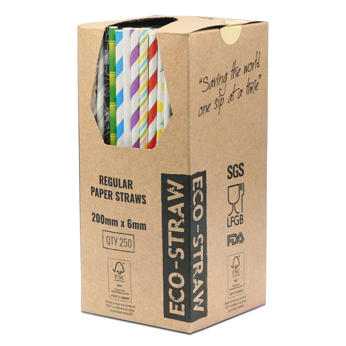 ECO STRAWS - REGULAR - PAPER STRAW - 3 PLY - MIX – Bygreen