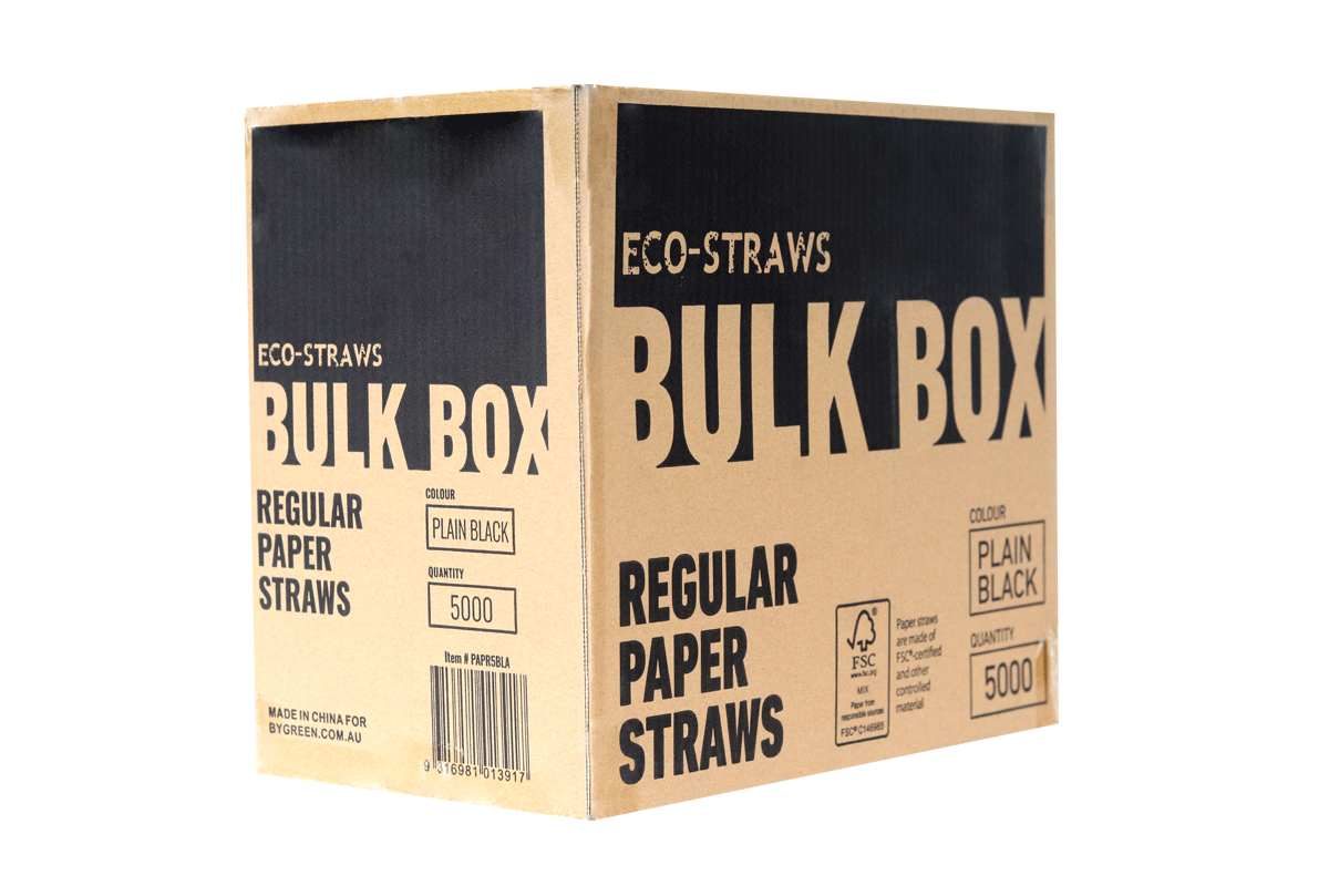ECO STRAWS - REGULAR SLIM - PAPER STRAW - BULK BOX - 3 PLY - BLACK ...