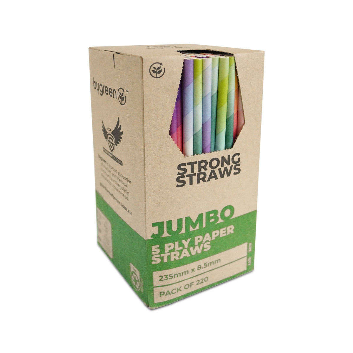 STRONG STRAWS - 5 PLY JUMBO PAPER STRAW - MIXED COLOURS – Bygreen
