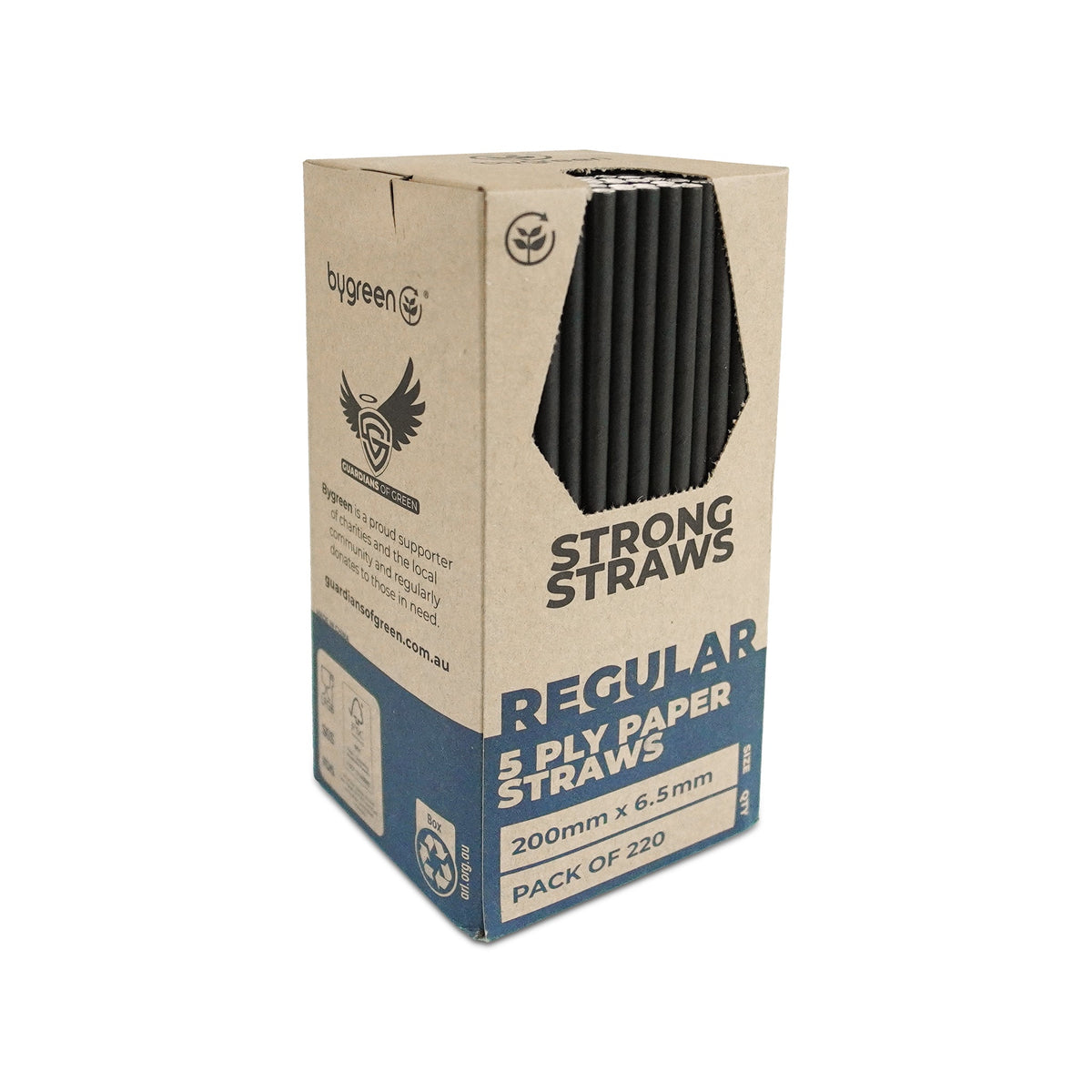 STRONG STRAWS - 5 PLY REGULAR PAPER STRAW - BLACK – Bygreen