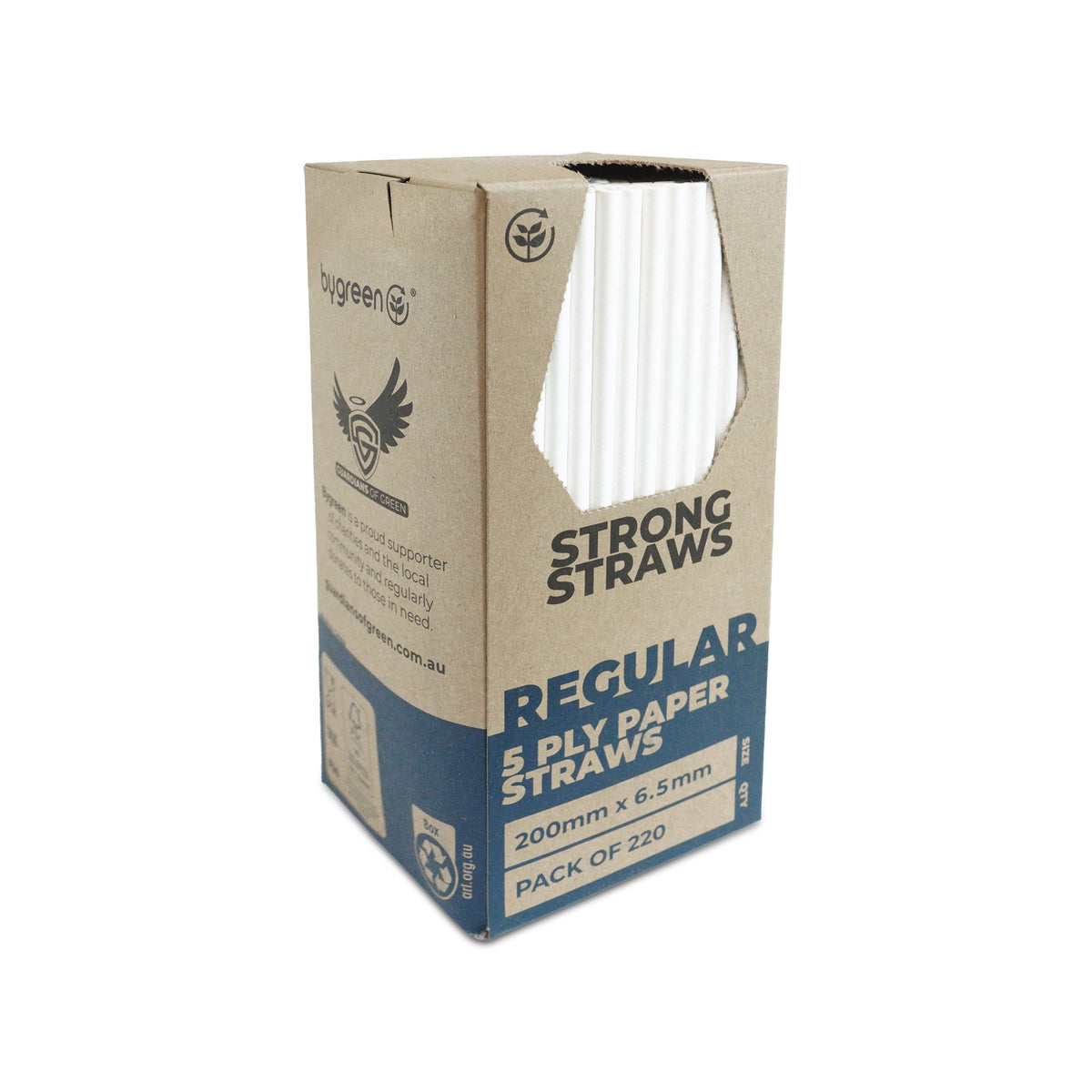 STRONG STRAWS - 5 PLY REGULAR PAPER STRAW - WHITE – Bygreen