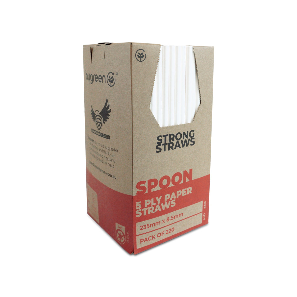 STRONG STRAWS - 5 PLY SPOON PAPER STRAW - WHITE – Bygreen