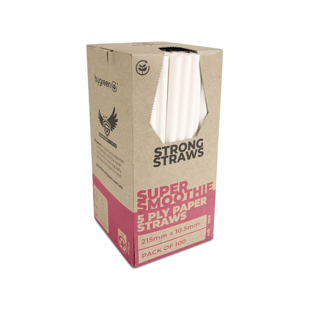 STRONG STRAWS - 5 PLY SUPER SMOOTHIE PAPER STRAW - WHITE – Bygreen